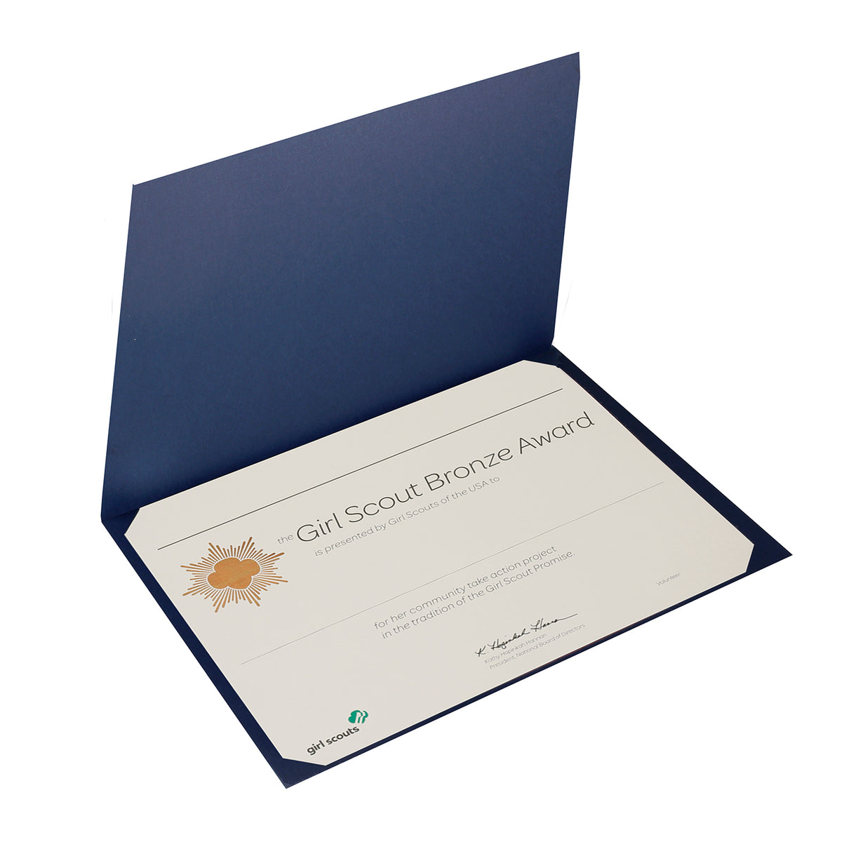 Bronze Award Certificate Holder - Package of 12 – Overseas Girl Scout ...