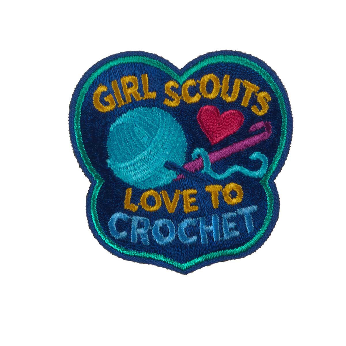 Love to Crochet Heart Iron-On Patch – Overseas Girl Scout World Shop